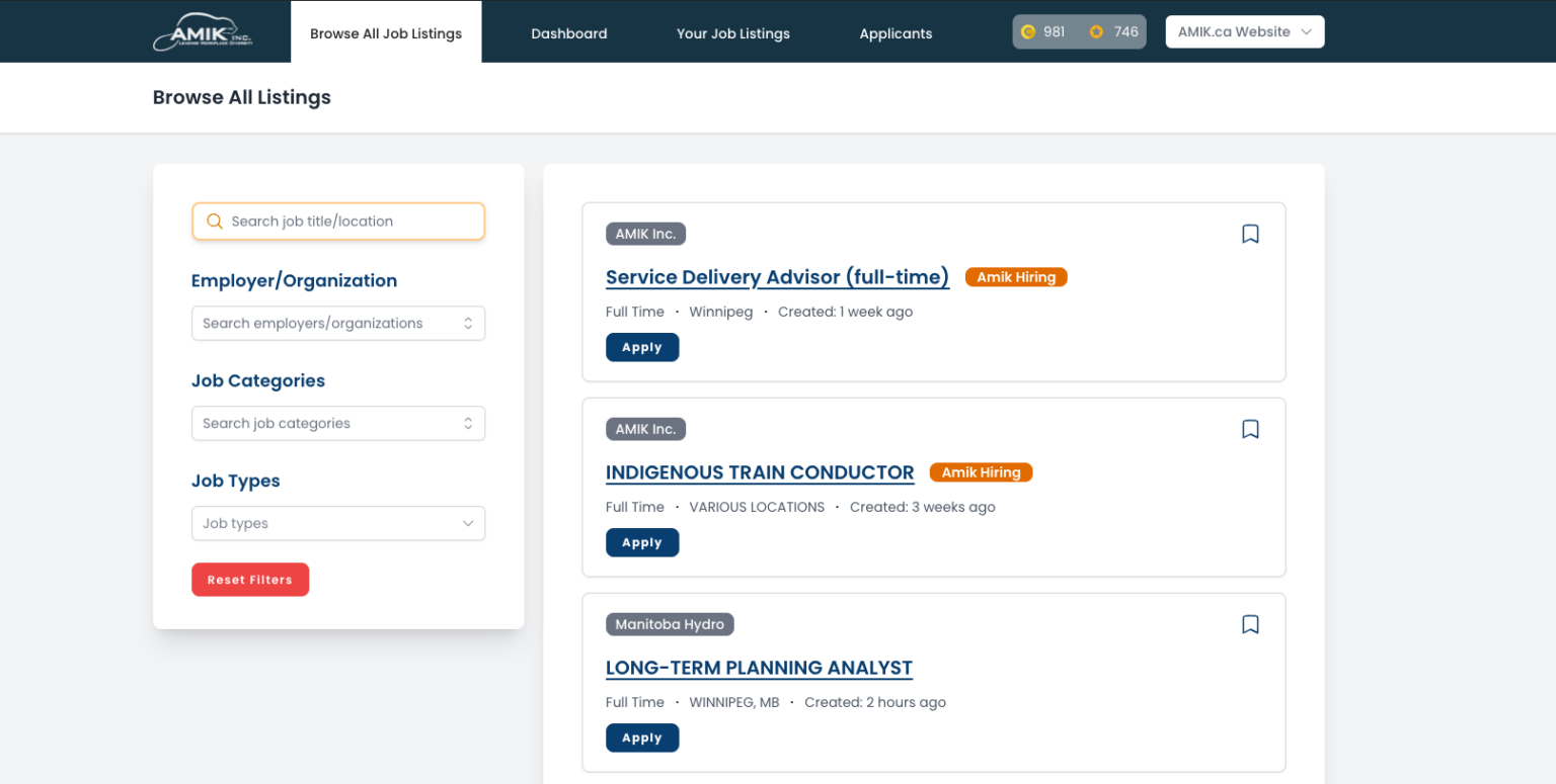 Indigenous Job Board - AMIK Inc.